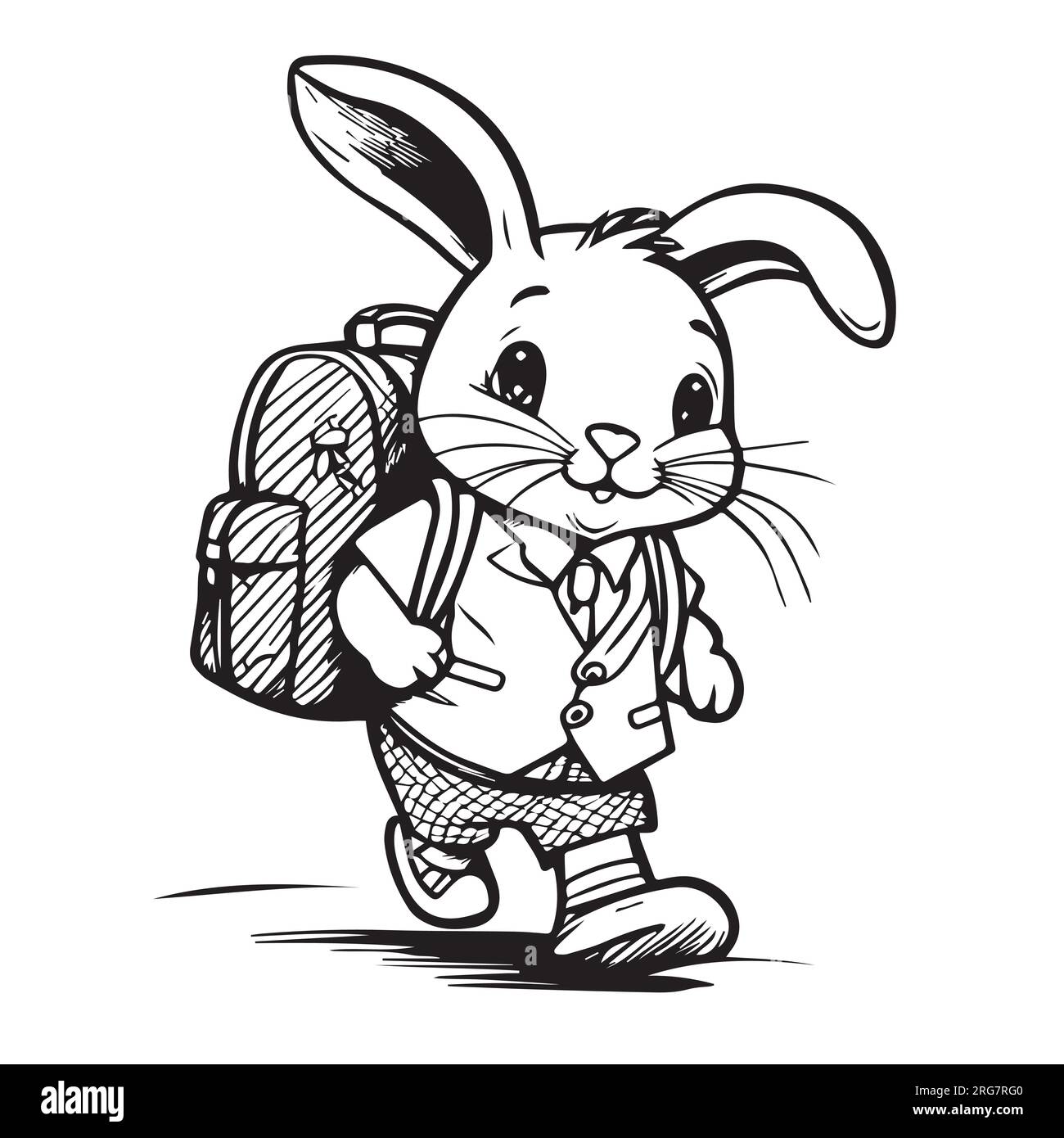 Bunny Wearing Backpack