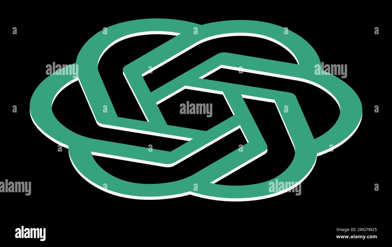 Isometric ChatGPT artificial intelligence program logo, OpenAI company ... Isometric ChatGPT artificial intelligence program logo, OpenAI company ...