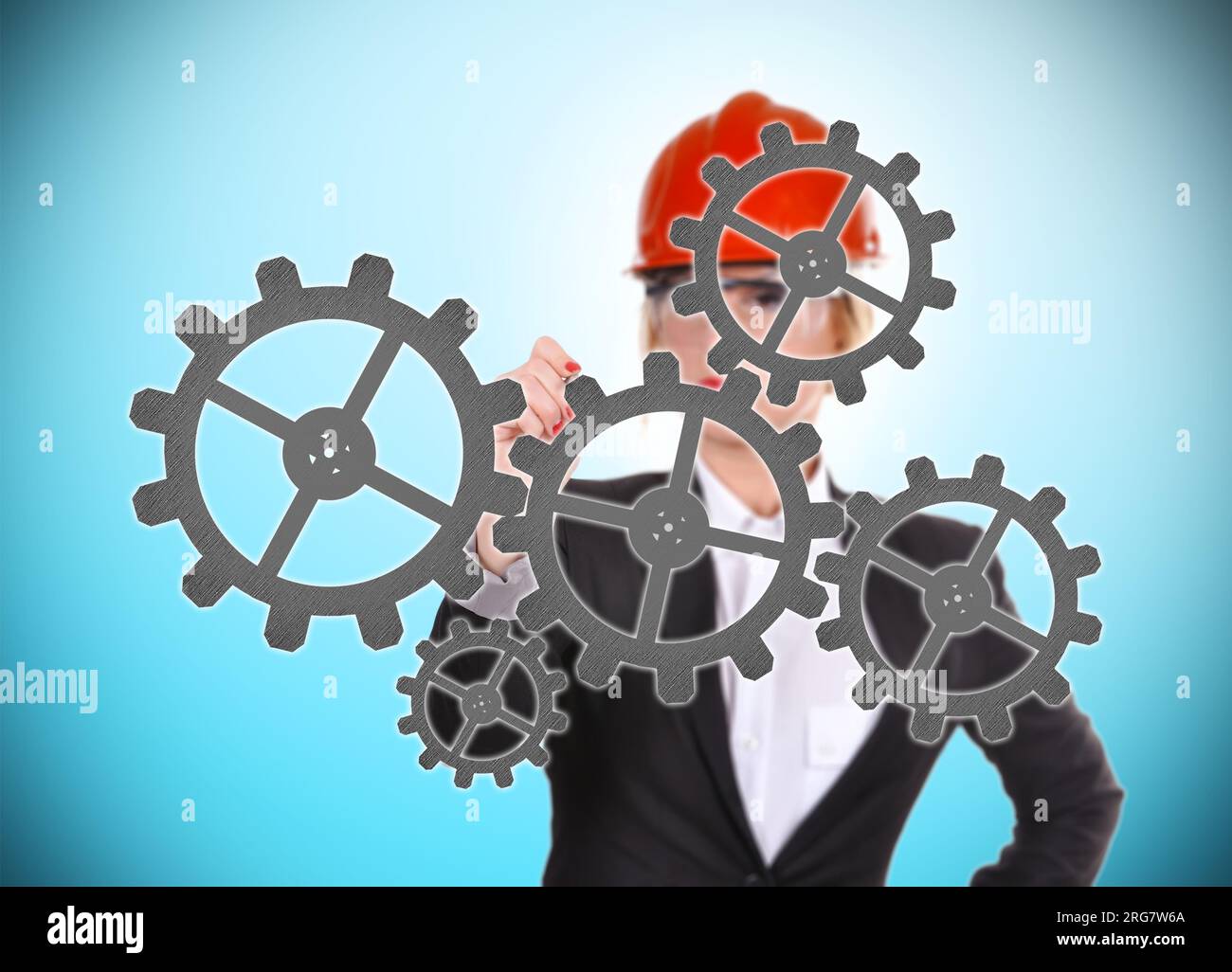 Blueprint cog gear hi-res stock photography and images - Alamy