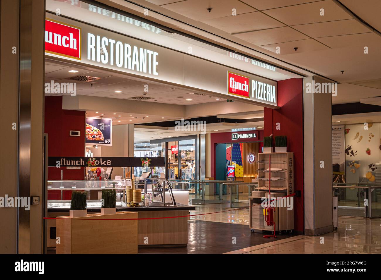August 26, 2022 in Rome Italy: Stores in Porta di Roma Mall Stock Photo ...