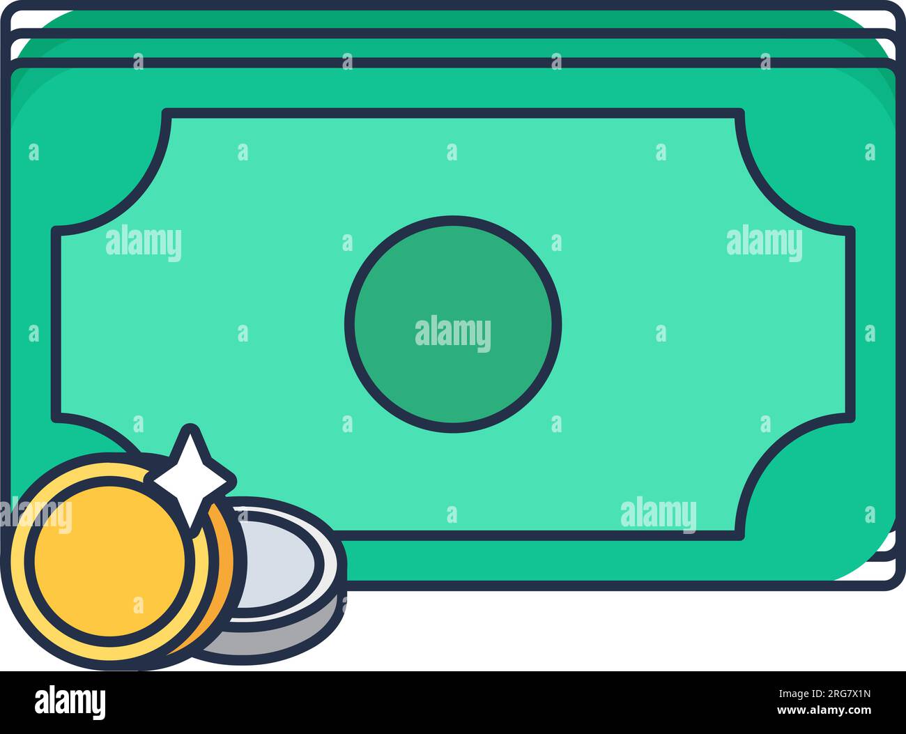 American dollars, paper green banknotes Dollars and Coins. Symbol of ...