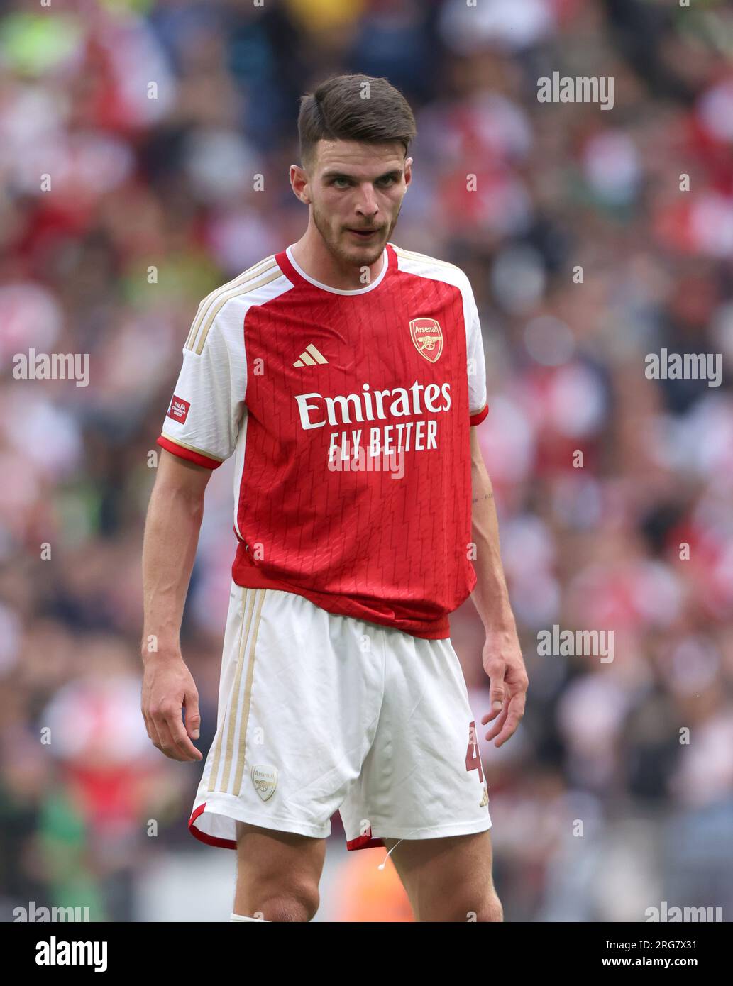 London, UK. 06th Aug, 2023. Declan Rice (A) at the FA Community Shield ...