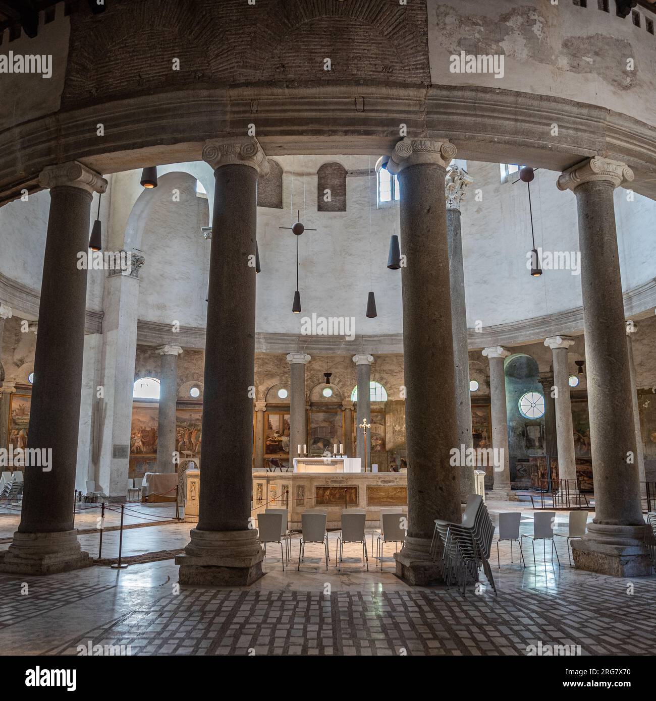 Exterior and Interior of Saint Stephen Round Church in Rome, Italy ...
