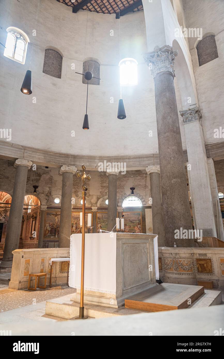 Exterior and Interior of Saint Stephen Round Church in Rome, Italy ...
