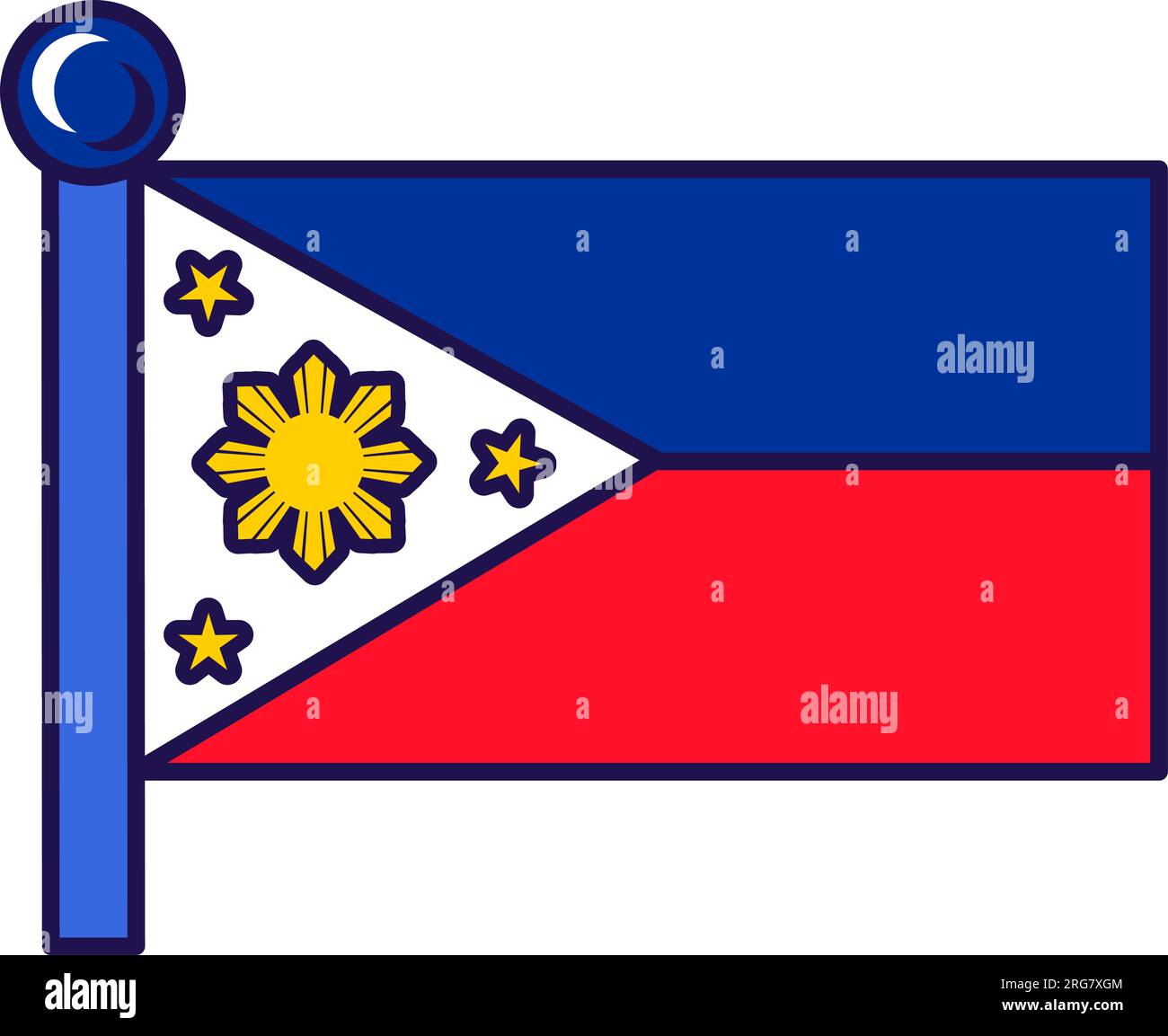 Philippines country flag on flagpole for registration of solemn event ...