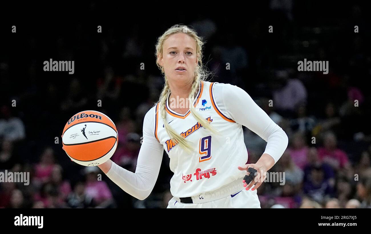 Phoenix Mercury guard Sophie Cunningham looks to pass the ball against ...