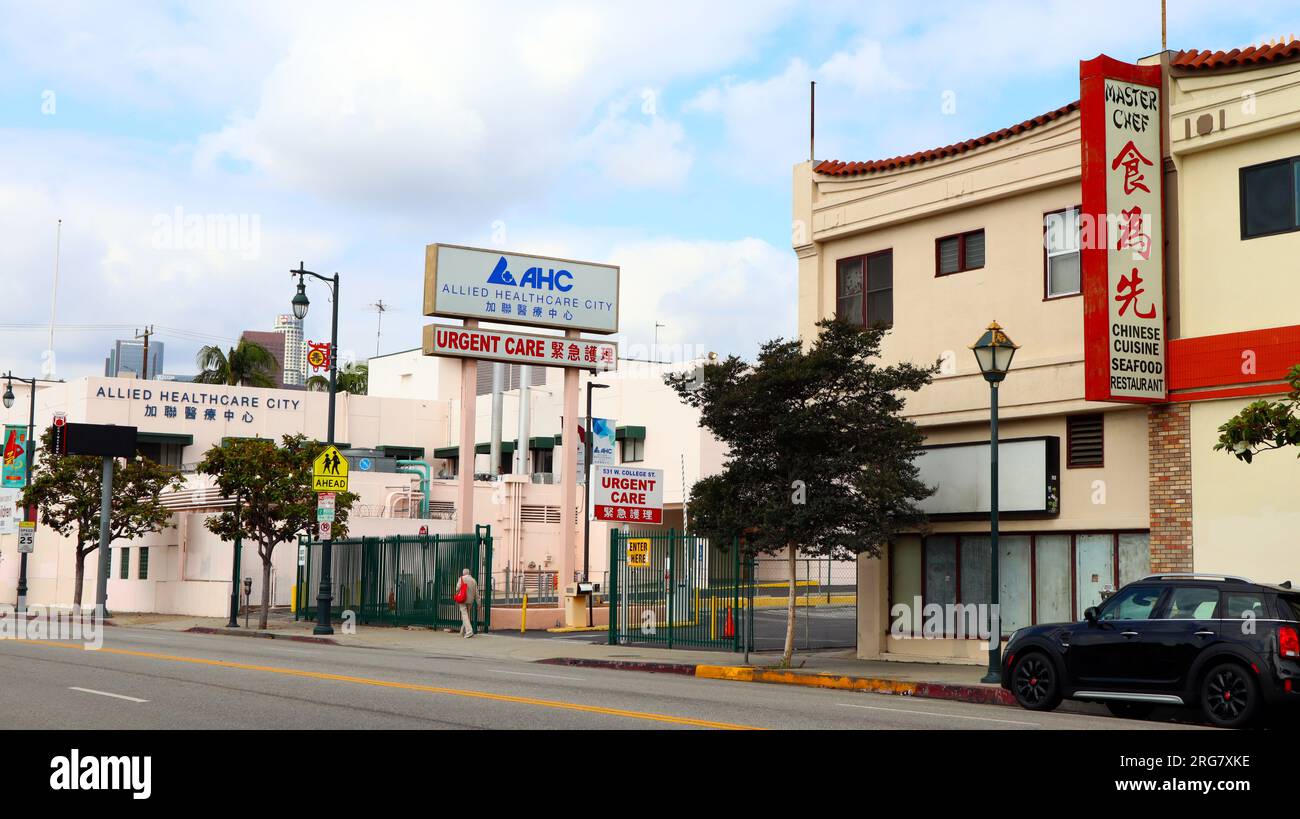 Los Angeles, California: view of Chinatown, chinese ethnic neighborhood ...