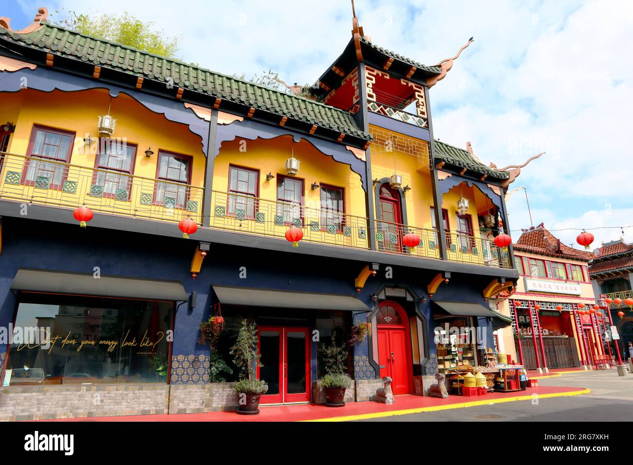 Los Angeles, California: view of Chinatown, chinese ethnic neighborhood ...