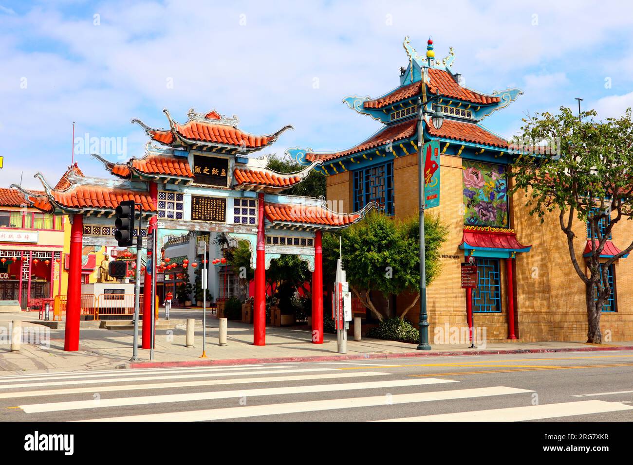 Los Angeles, California: view of Chinatown, chinese ethnic neighborhood ...