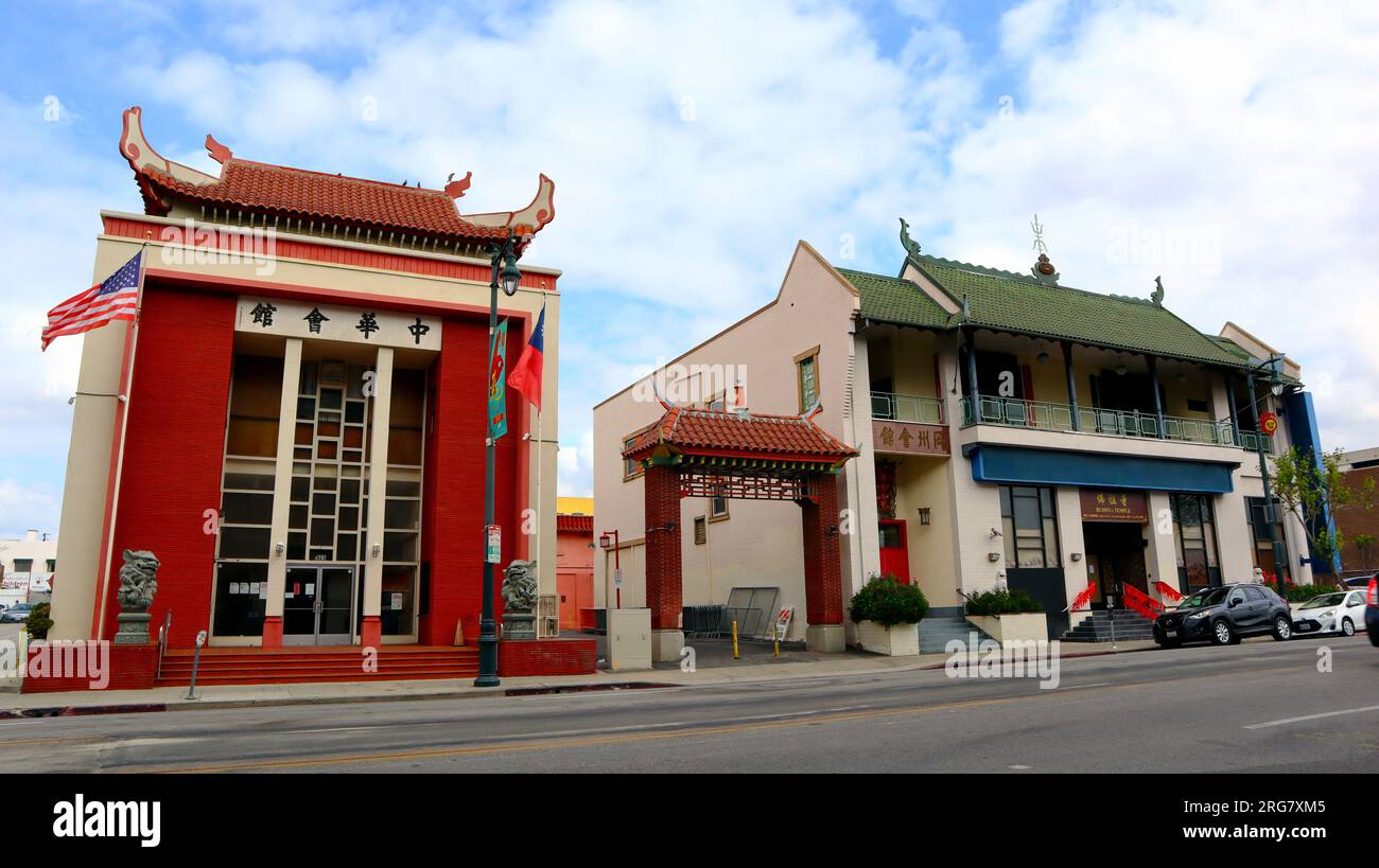 Los Angeles, California: view of Chinatown, chinese ethnic neighborhood ...