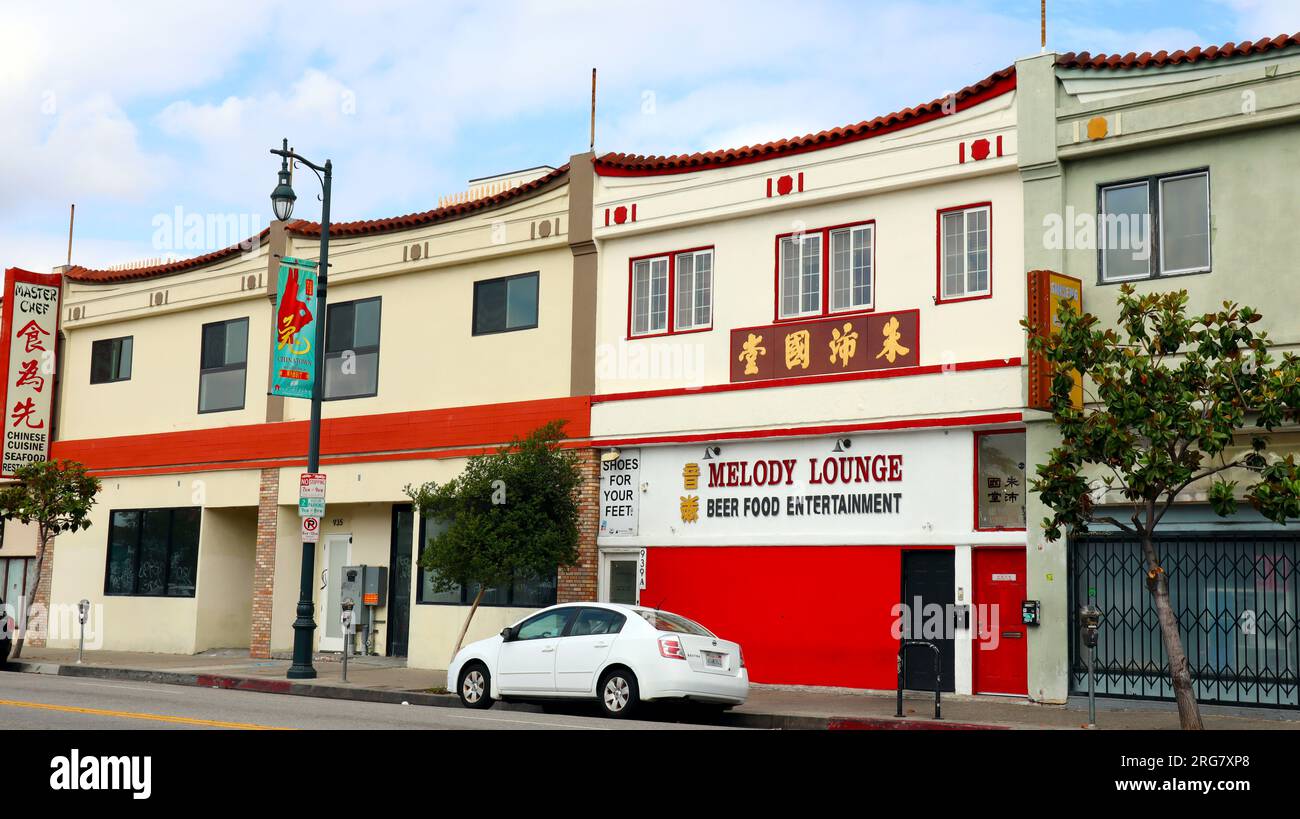 Los Angeles, California: view of Chinatown, chinese ethnic neighborhood ...