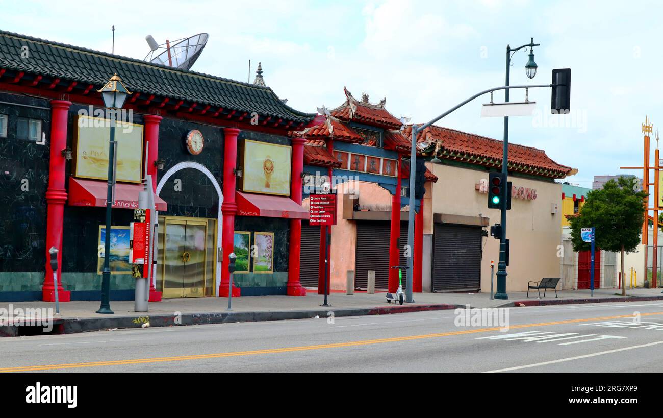 Los Angeles, California: view of Chinatown, chinese ethnic neighborhood ...