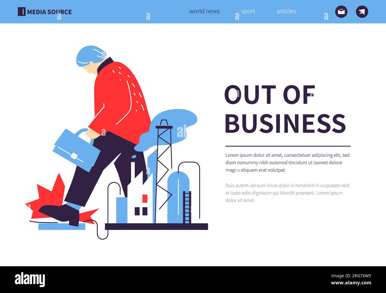 Out of business - colorful flat design style banner Stock Vector Image ...