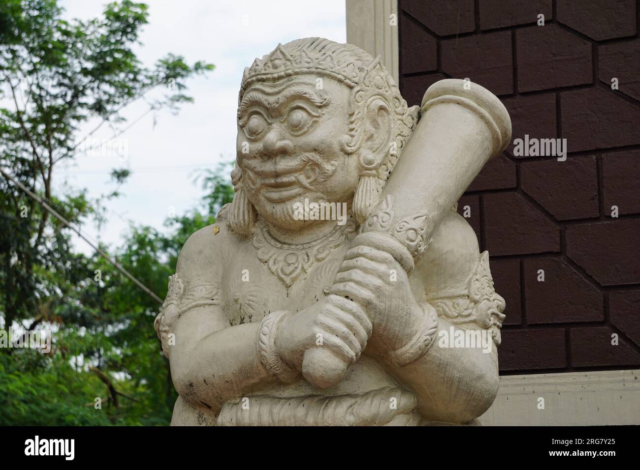 Retjo pentung statue. Reco pentung (Dwarapala) is a statue shaped like ...