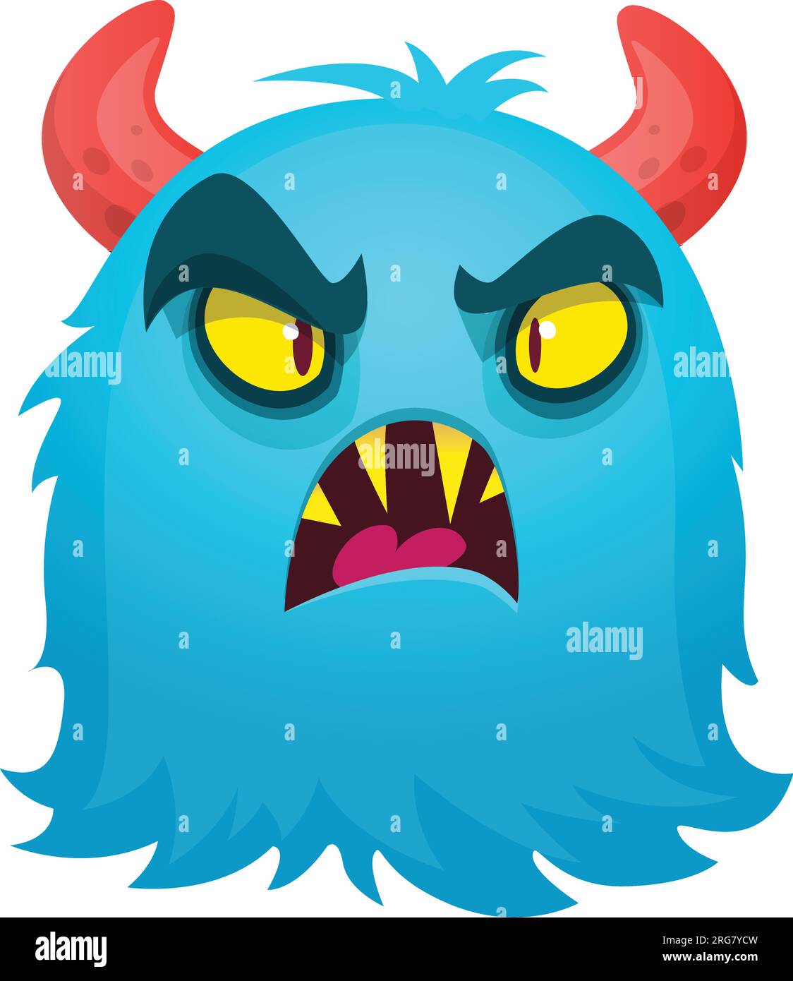 Scary cartoon monster. Halloween vector illustration of monster ...