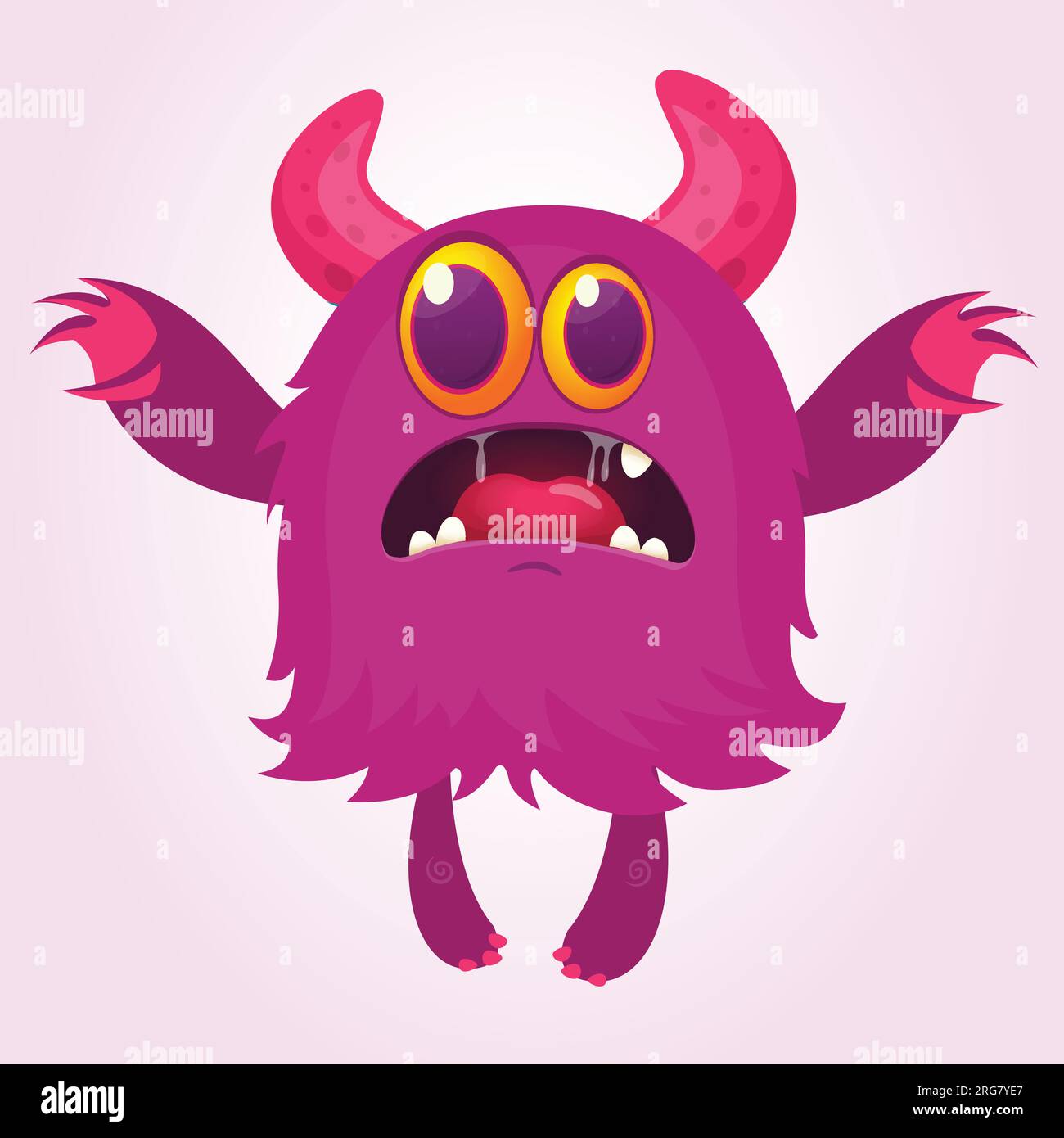 Scary cartoon monster. Halloween vector illustration of monster ...