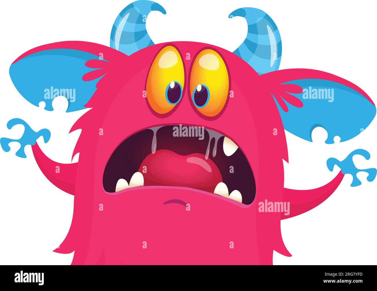Scary cartoon monster. Halloween vector illustration of monster ...