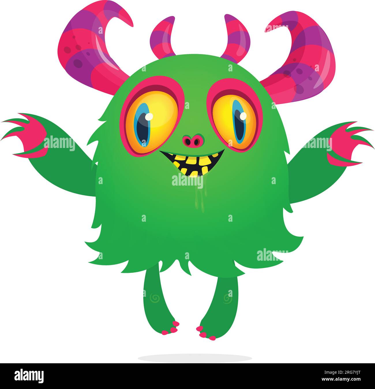 Happy cartoon monster. Halloween vector illustration Stock Vector Image ...