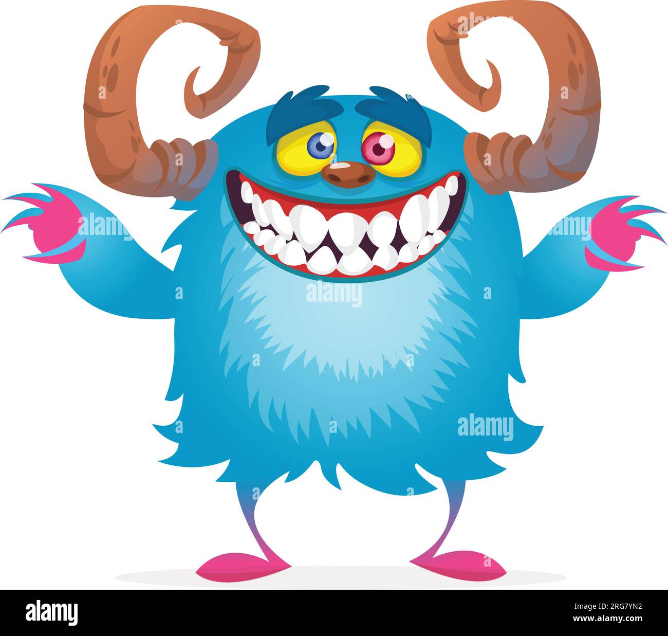 Happy cartoon monster. Halloween vector illustration Stock Vector Image ...
