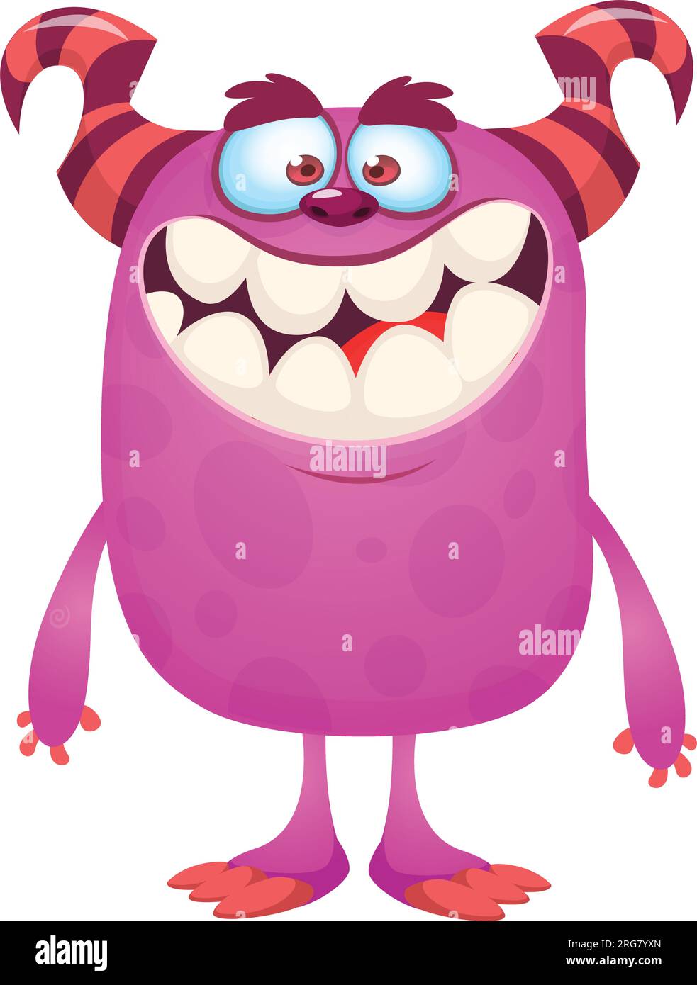 Happy cartoon monster. Halloween vector illustration Stock Vector Image ...