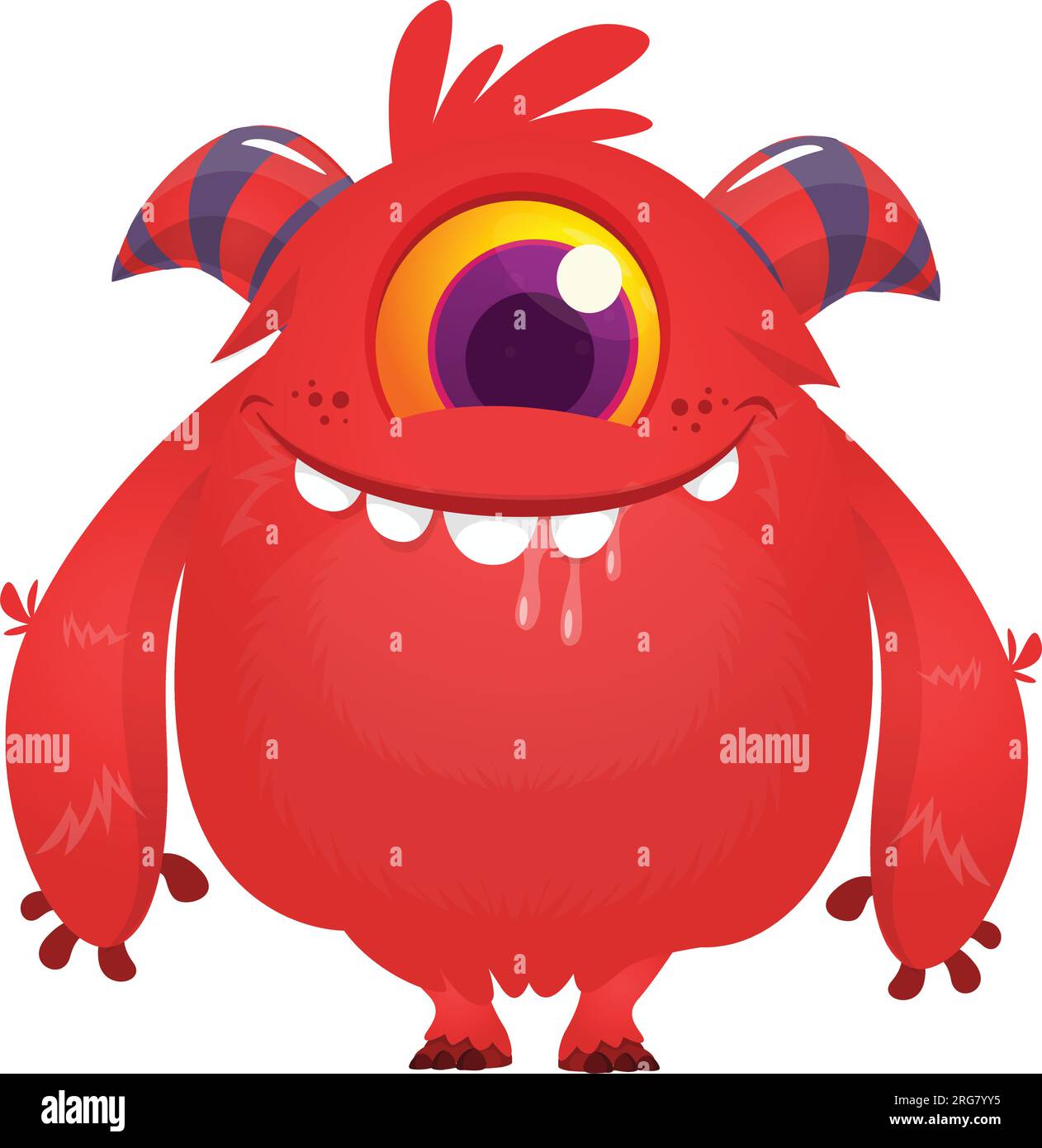 Happy cartoon monster. Halloween vector illustration Stock Vector Image ...