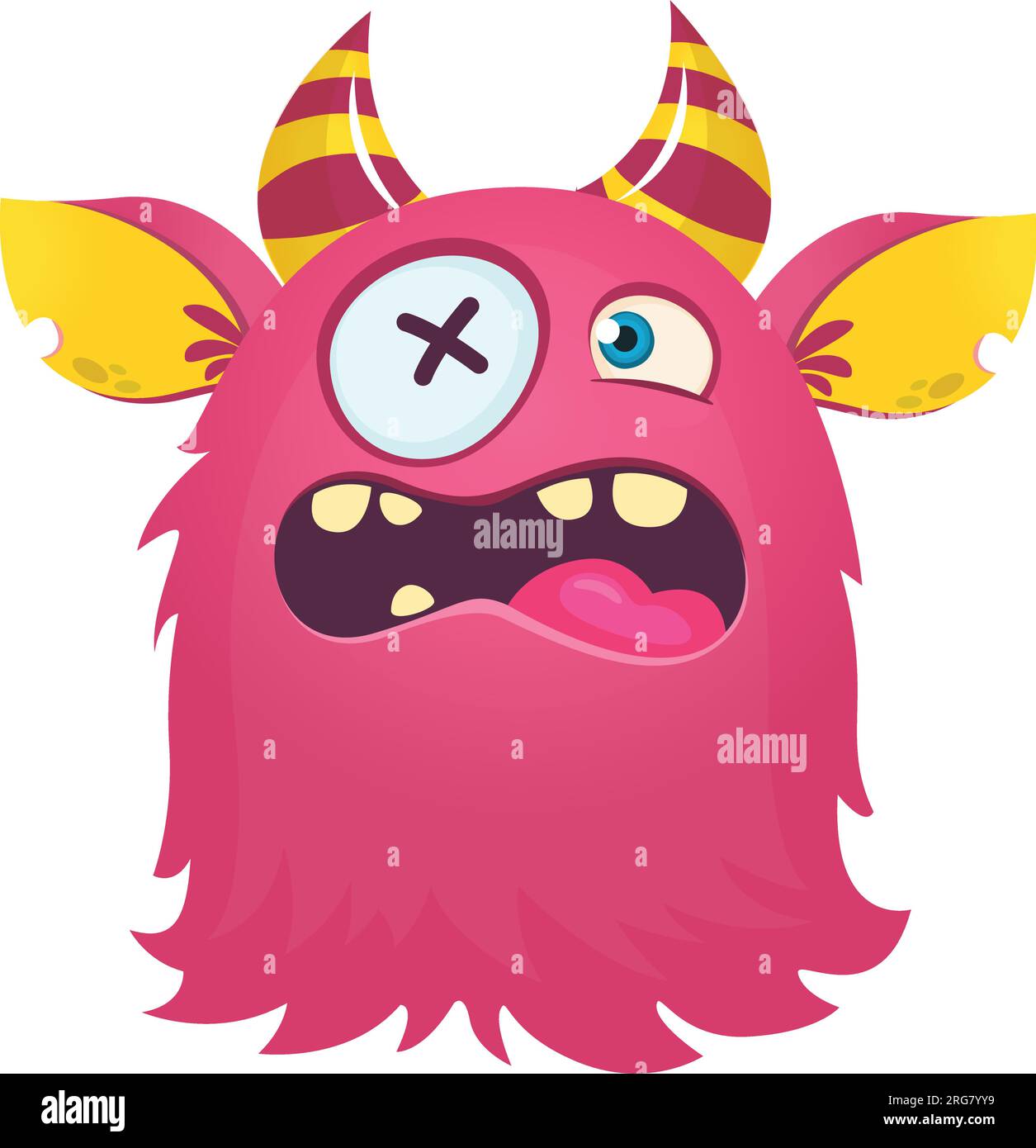 Funny cartoon monster character. Illustration of cute and happy alien ...