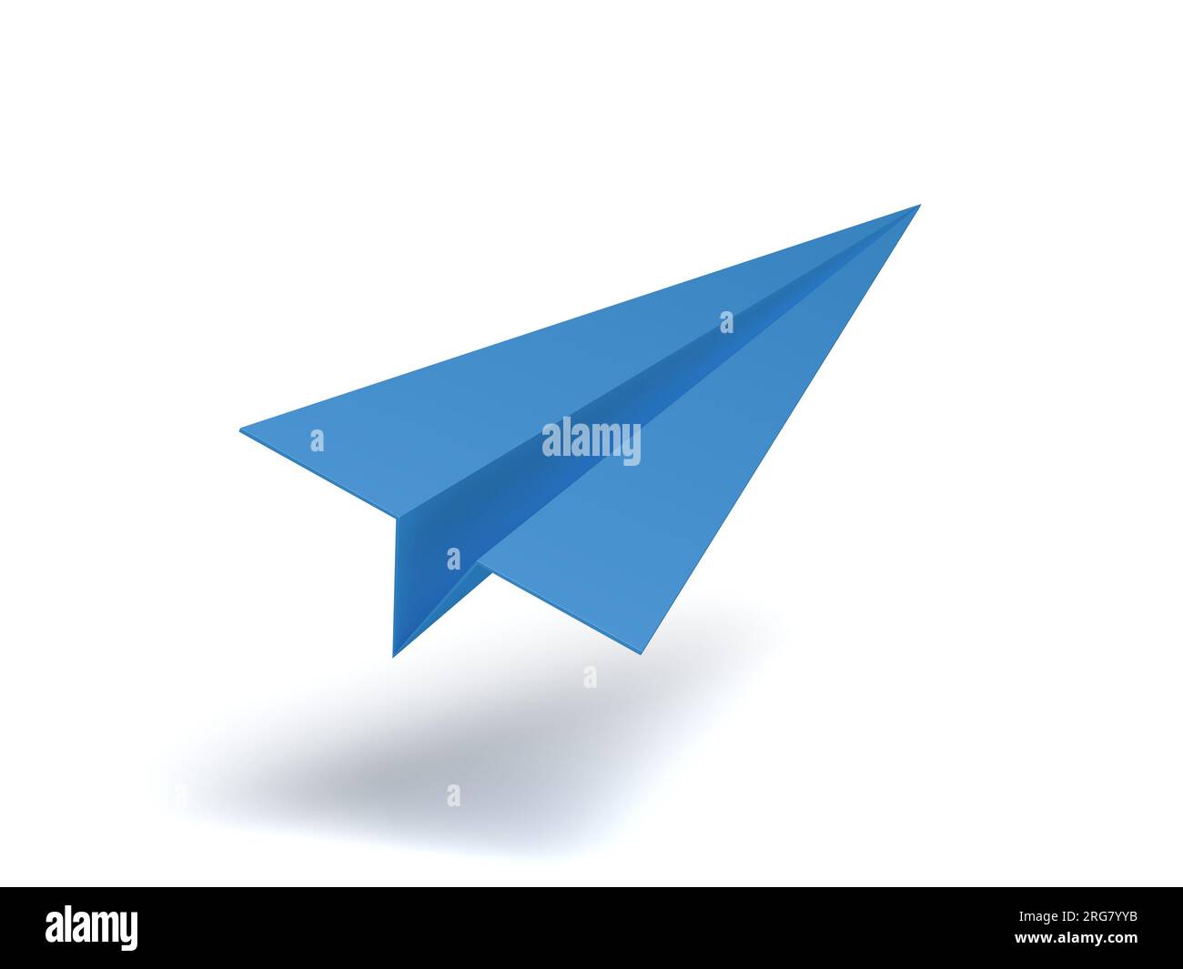 Blue paper airplane isolated on white background. 3d illustration Stock ...