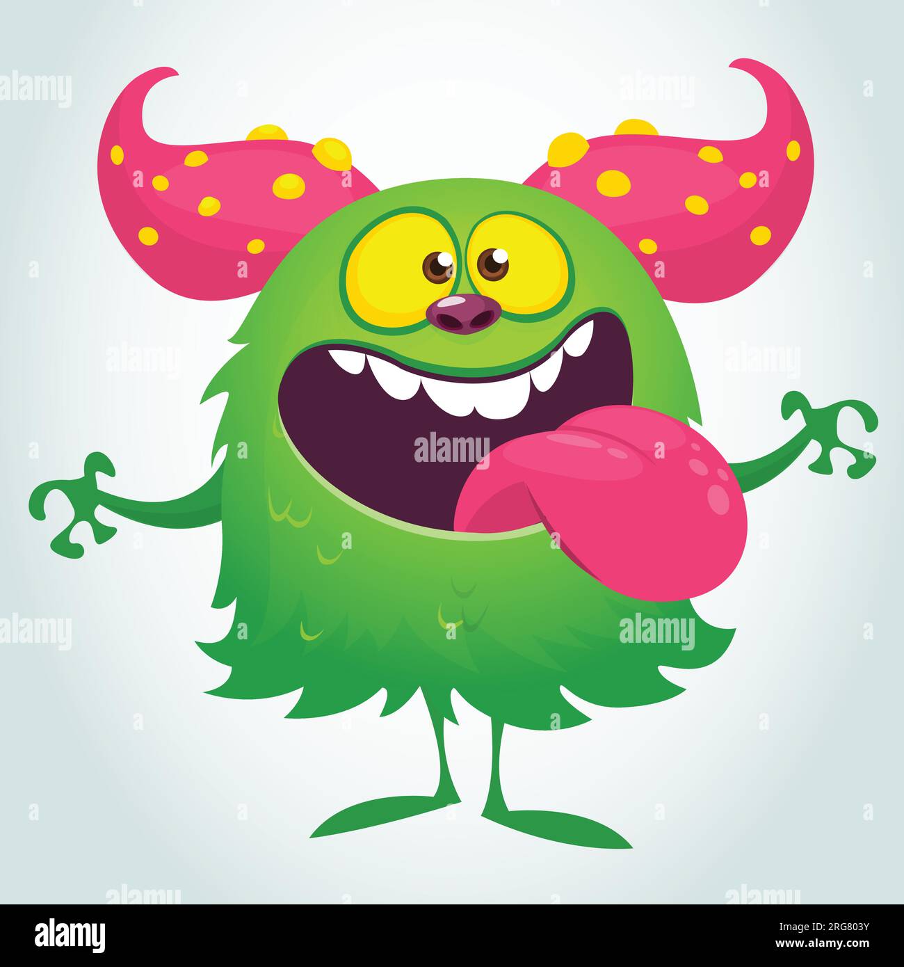 Happy cartoon monster. Halloween vector illustration Stock Vector Image ...