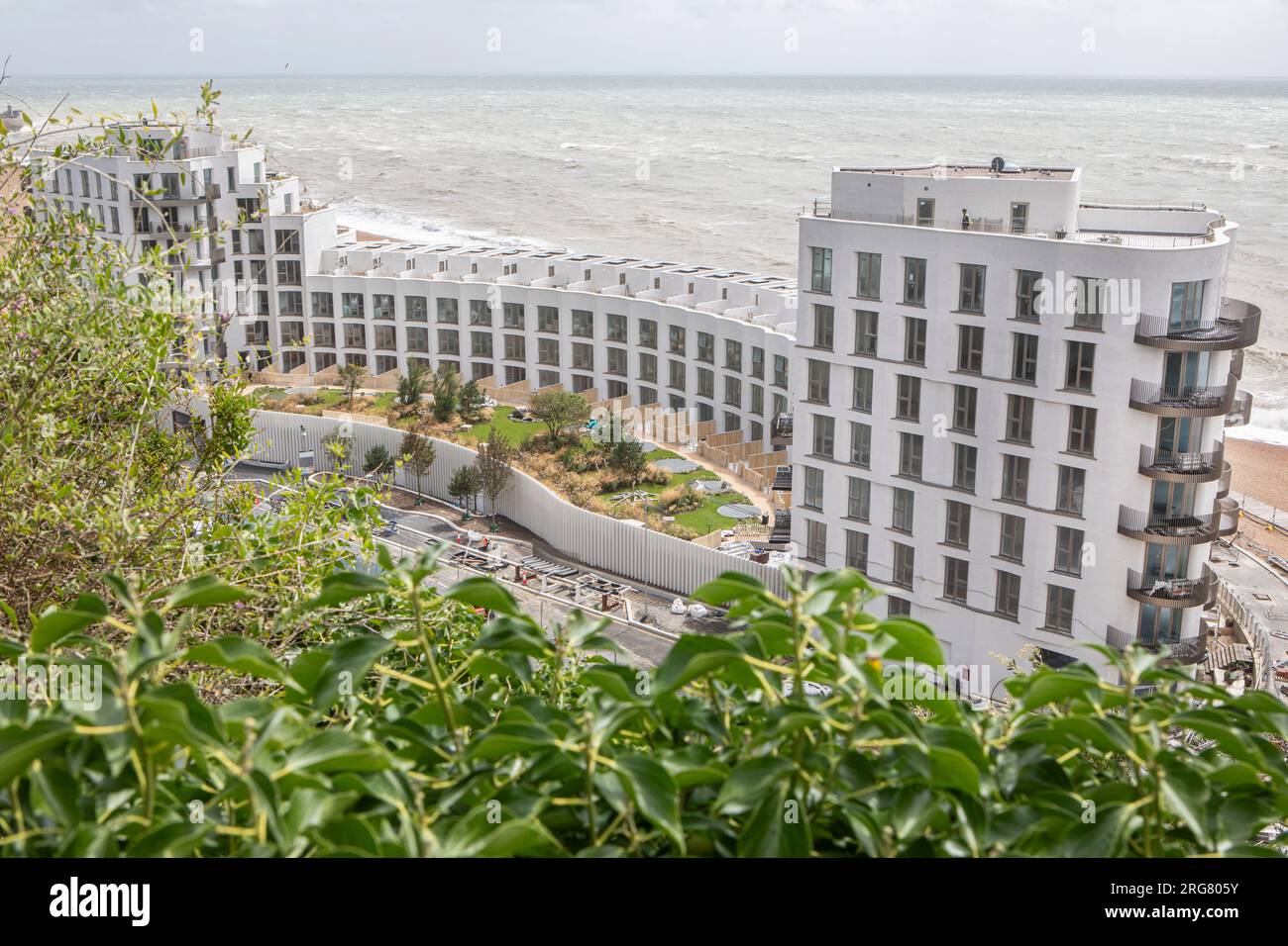 The Shoreline development on Folkestone Beach nearing completion Stock ...