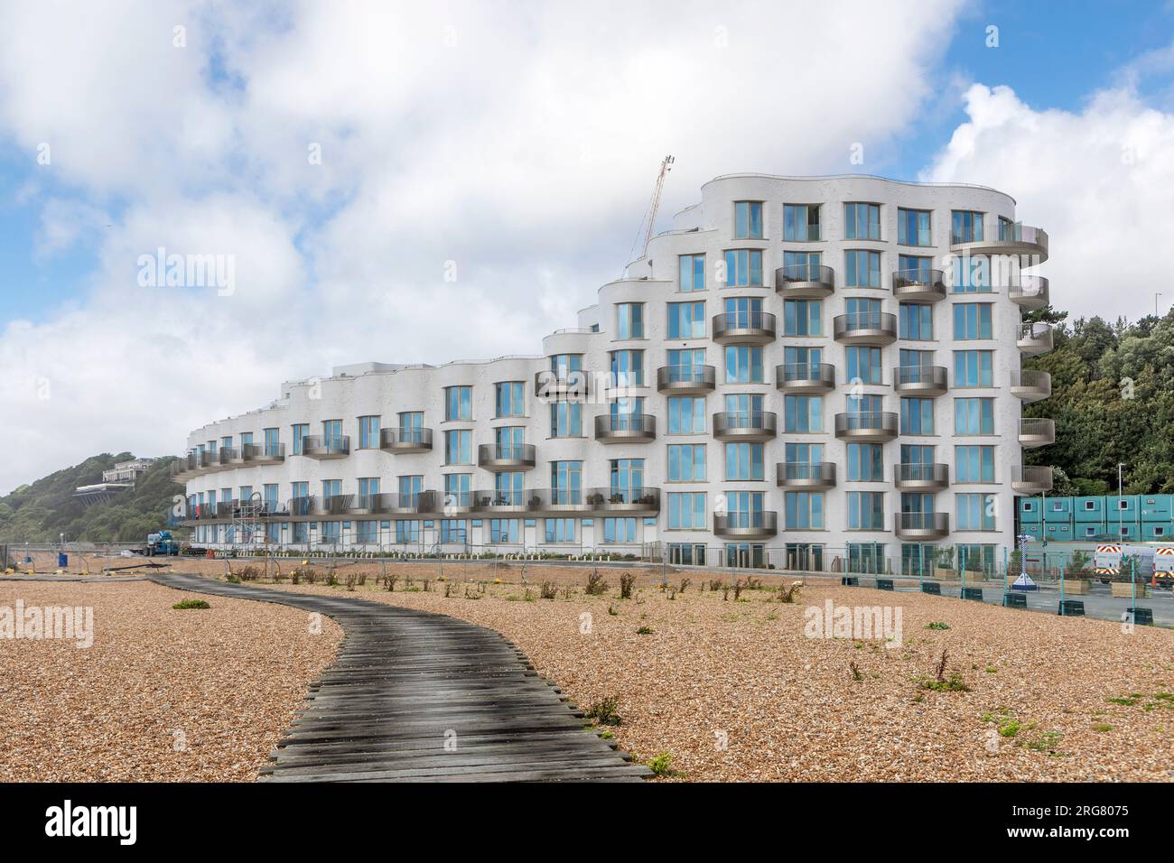 The Shoreline development on Folkestone Beach nearing completion Stock ...