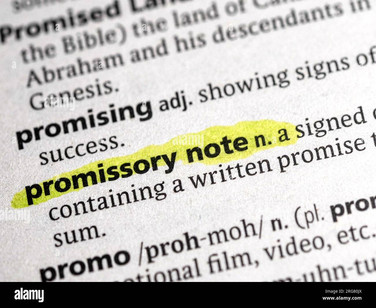 Promissory note hi-res stock photography and images - Alamy