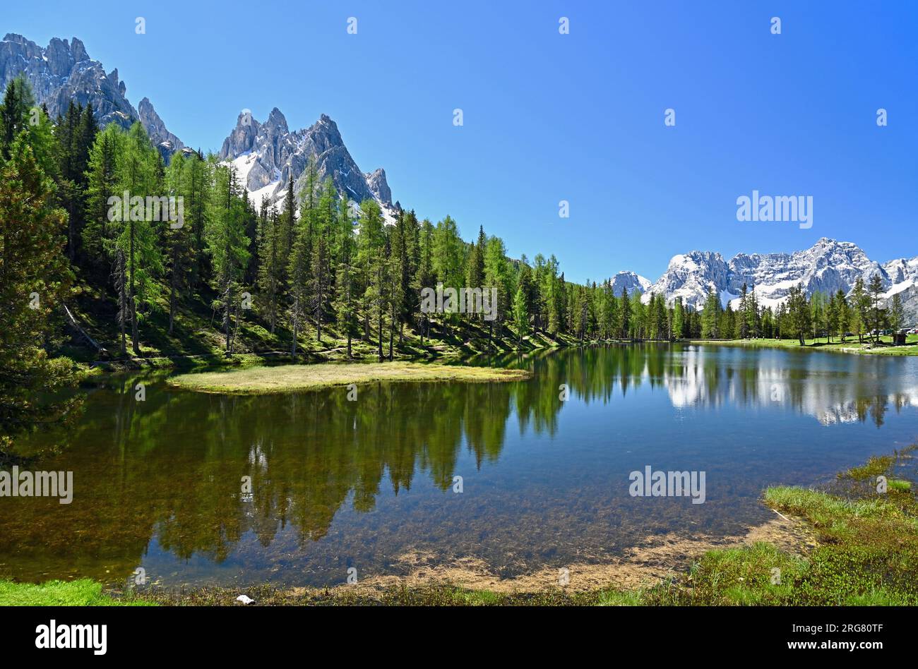 Berglandschaft Idylle Alpen Panorama Antorno See Drei Zinnen Stock ...