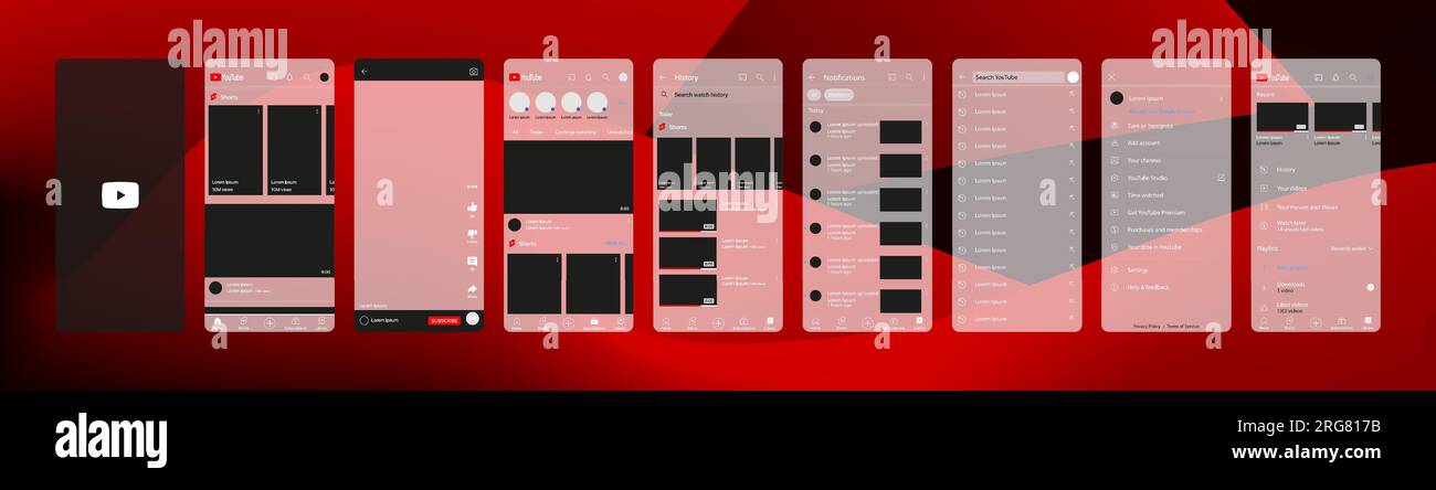 YouTube mobile interface. You Tube screen social media, video hosting ...