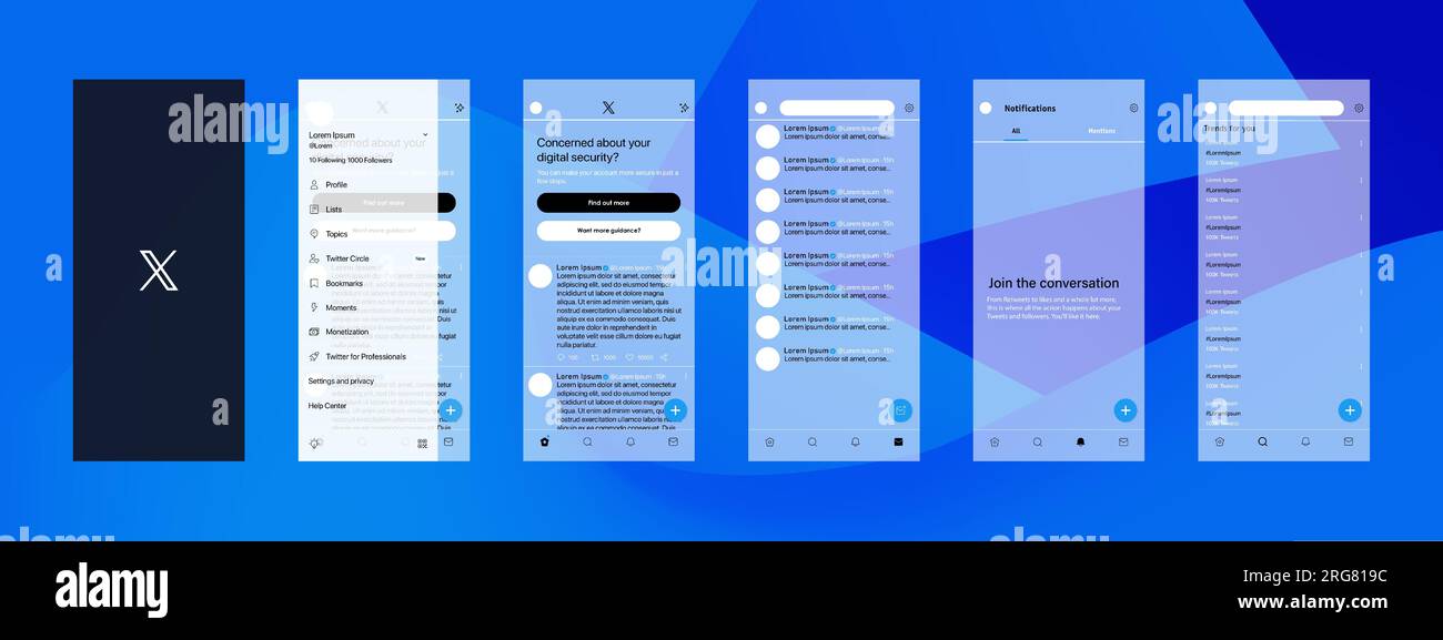 New Twitter vs x.com. Novation Elon Mask. popular social media button ...