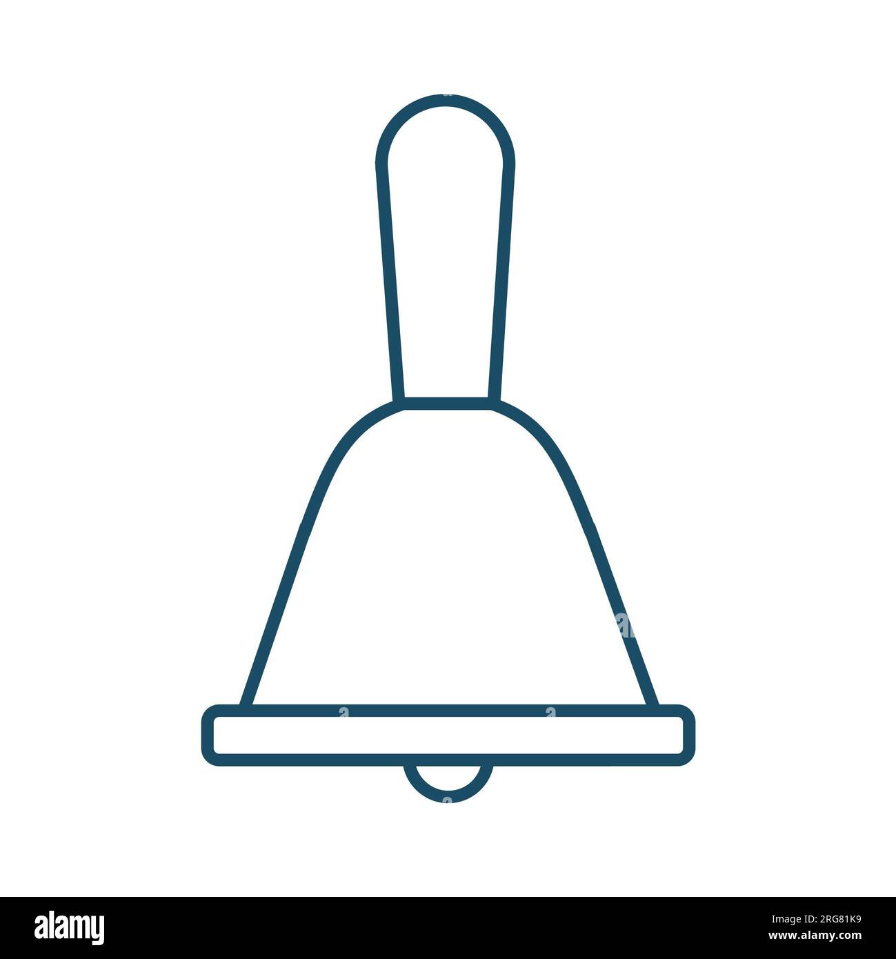 Outline hand bell on white background. Isolated illustration Stock ...