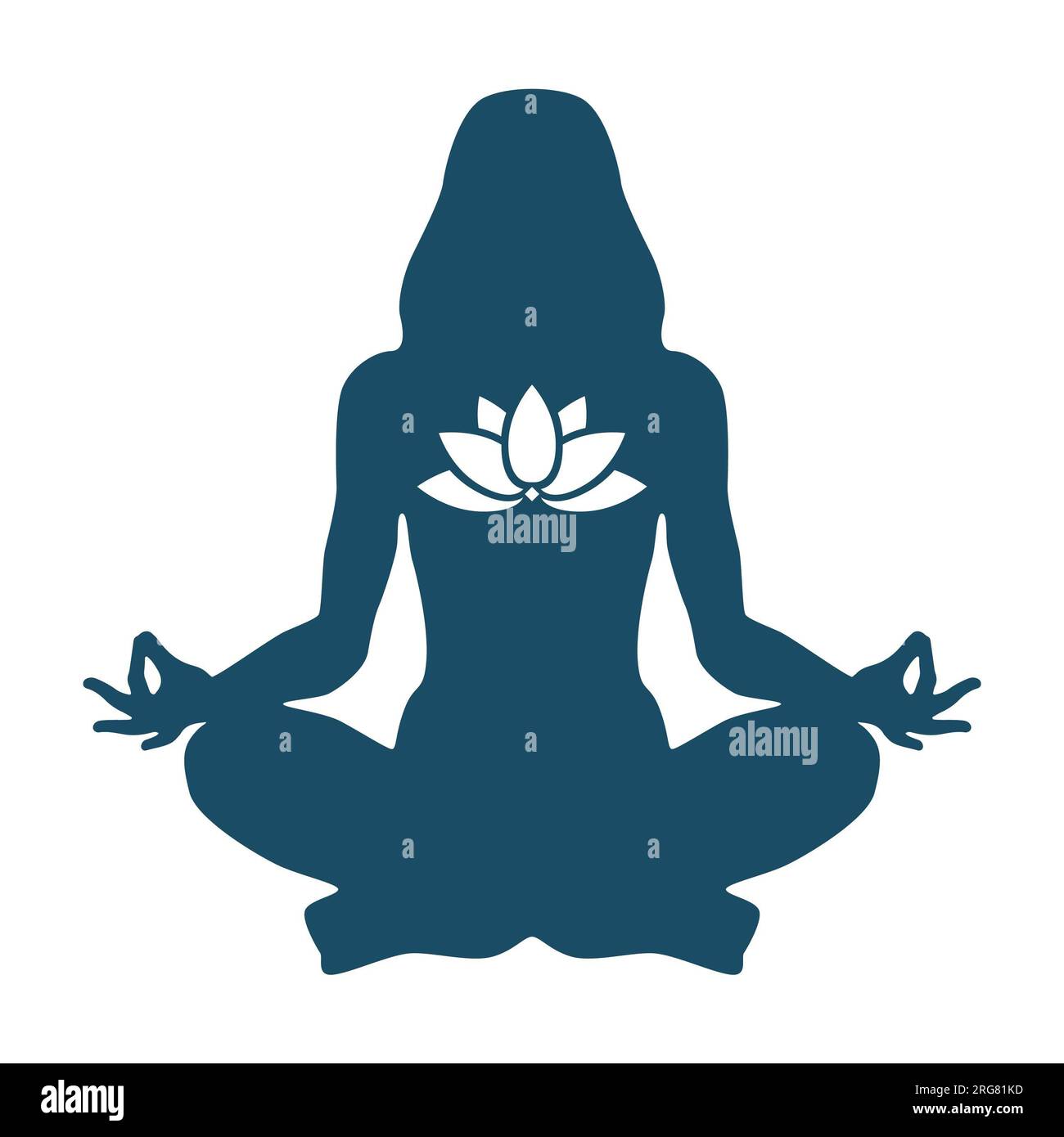 Yogini woman in lotus padmasana position on white background. Isolated ...