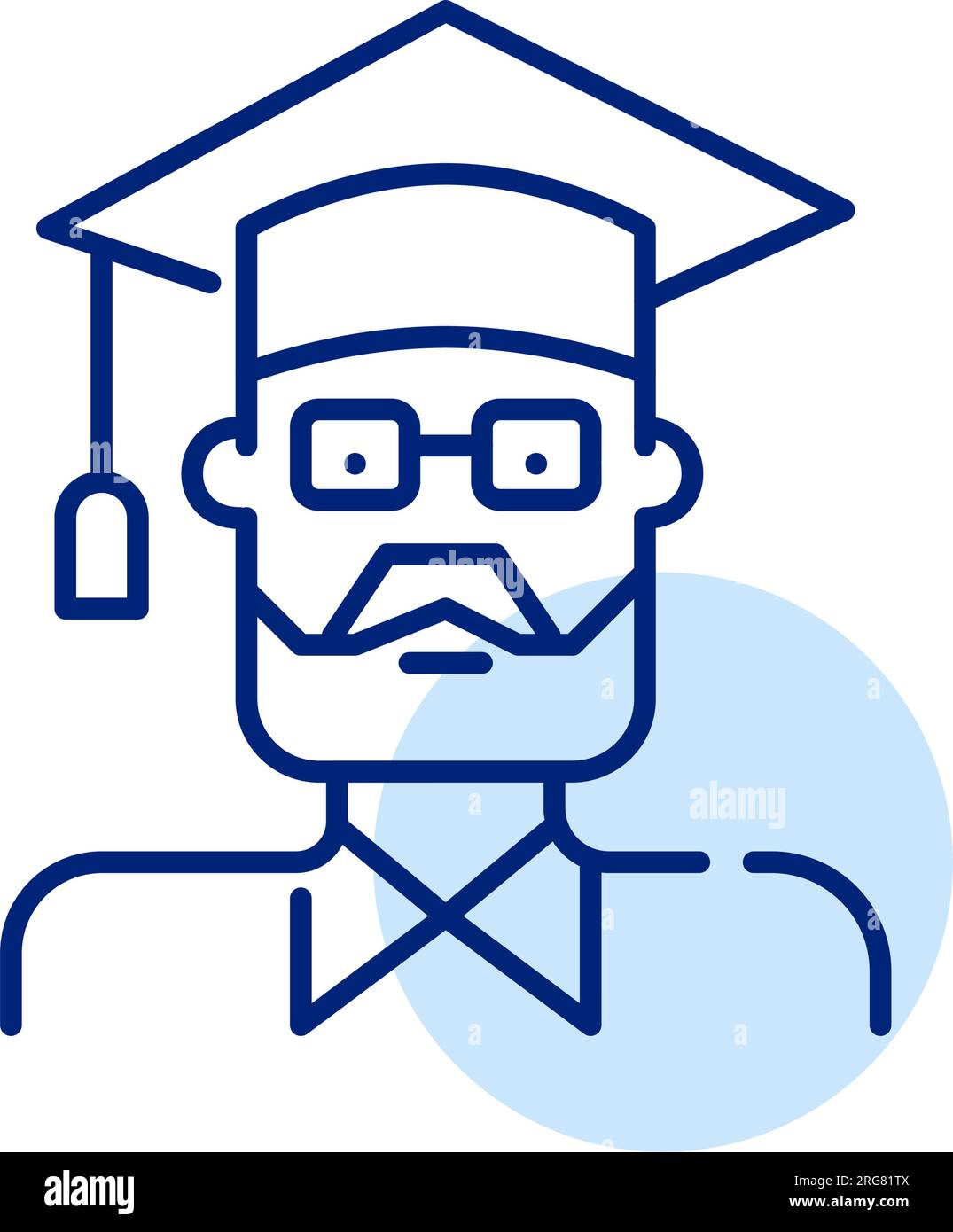 Older man graduating from college. Wearing mortar and gown. Senior ...