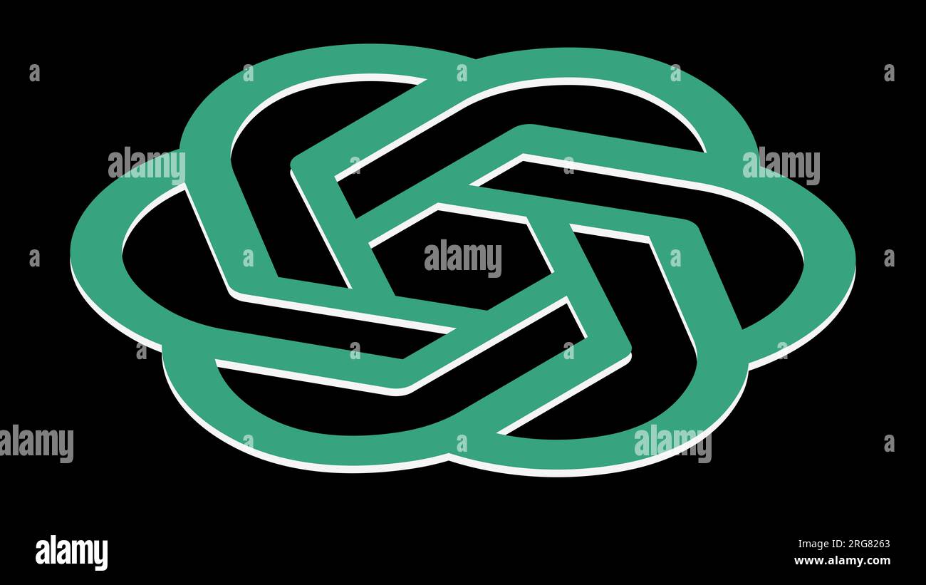 Isometric ChatGPT artificial intelligence program logo, OpenAI company ...