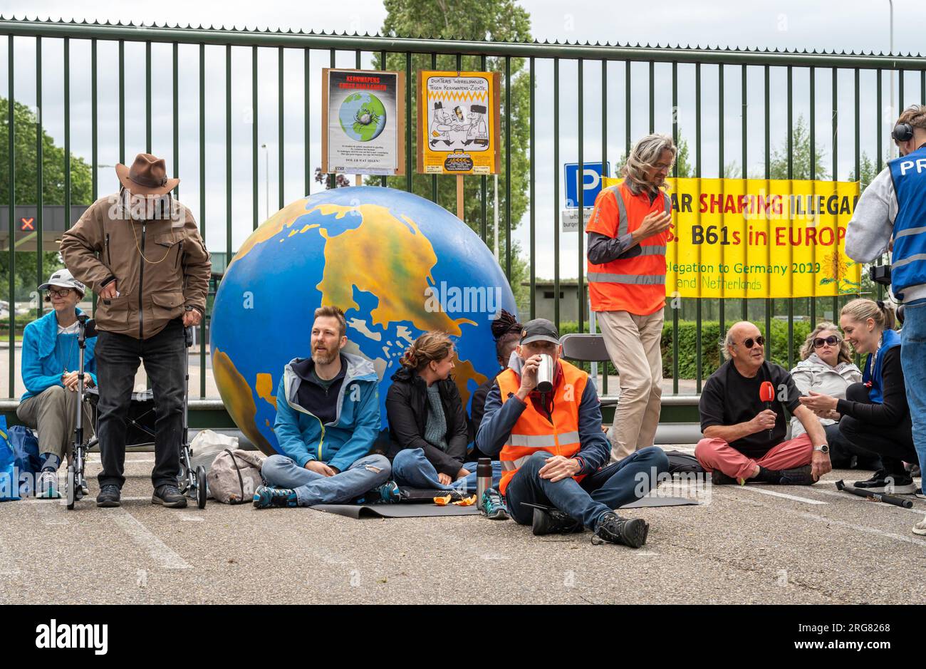 Volkel, The Netherlands, 07.08.2023, Protest action of peace activists ...