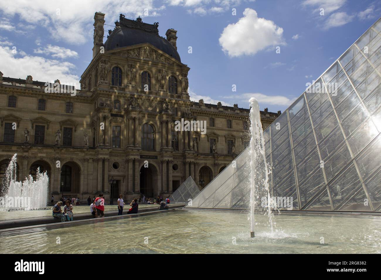 Paris, France: Louvre Museum facade. July 11th, 2018. The museum has ...