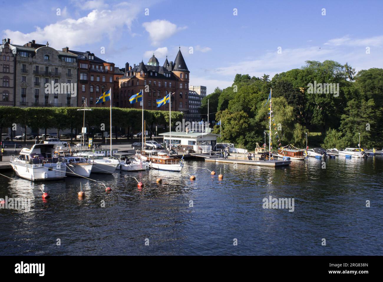 Stockholm, Sweden: Strandvagen Harbor. July 7th, 2017.Called "Coastal ...