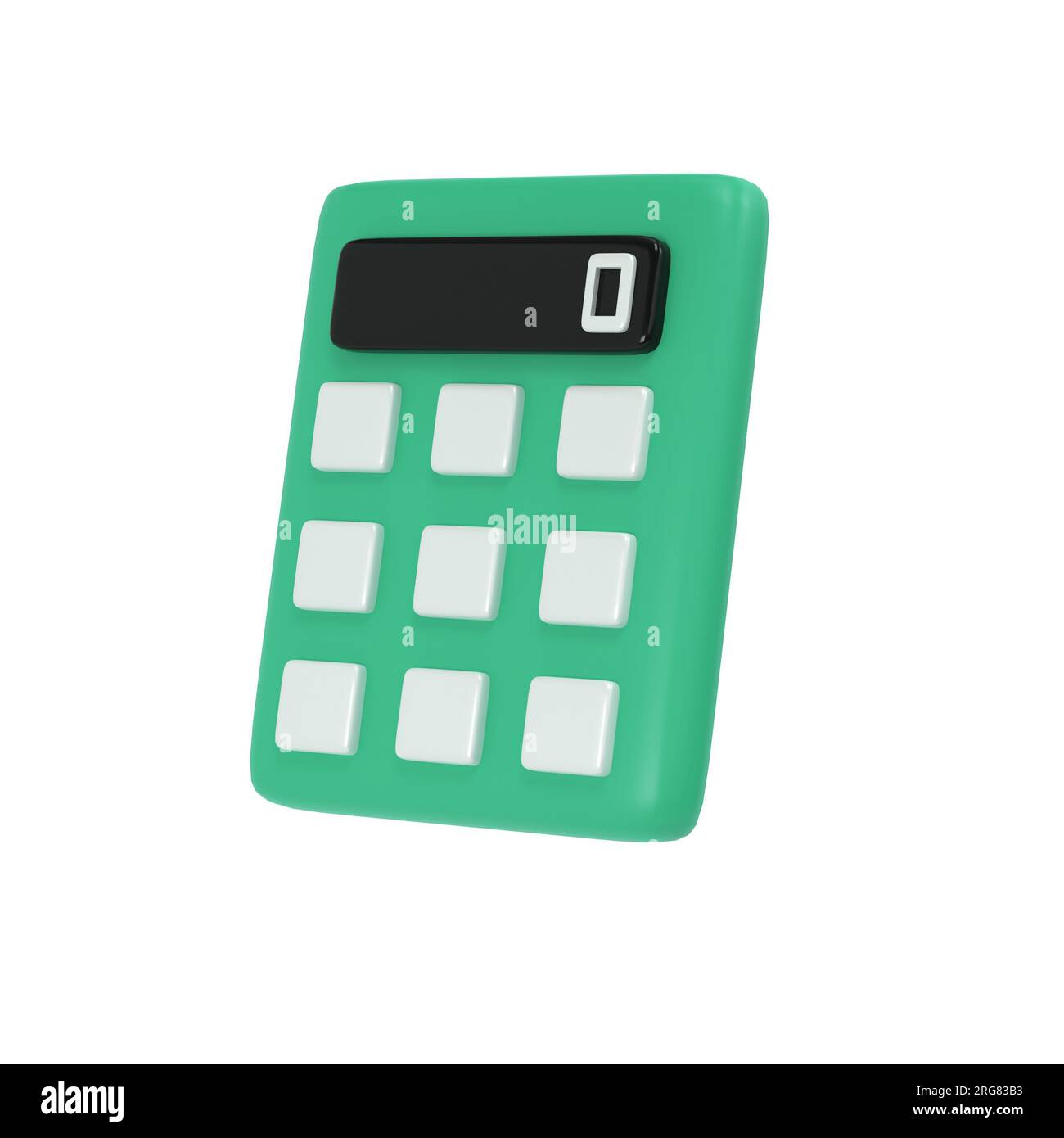 3d green calculator icon school office isolated with clipping path ...