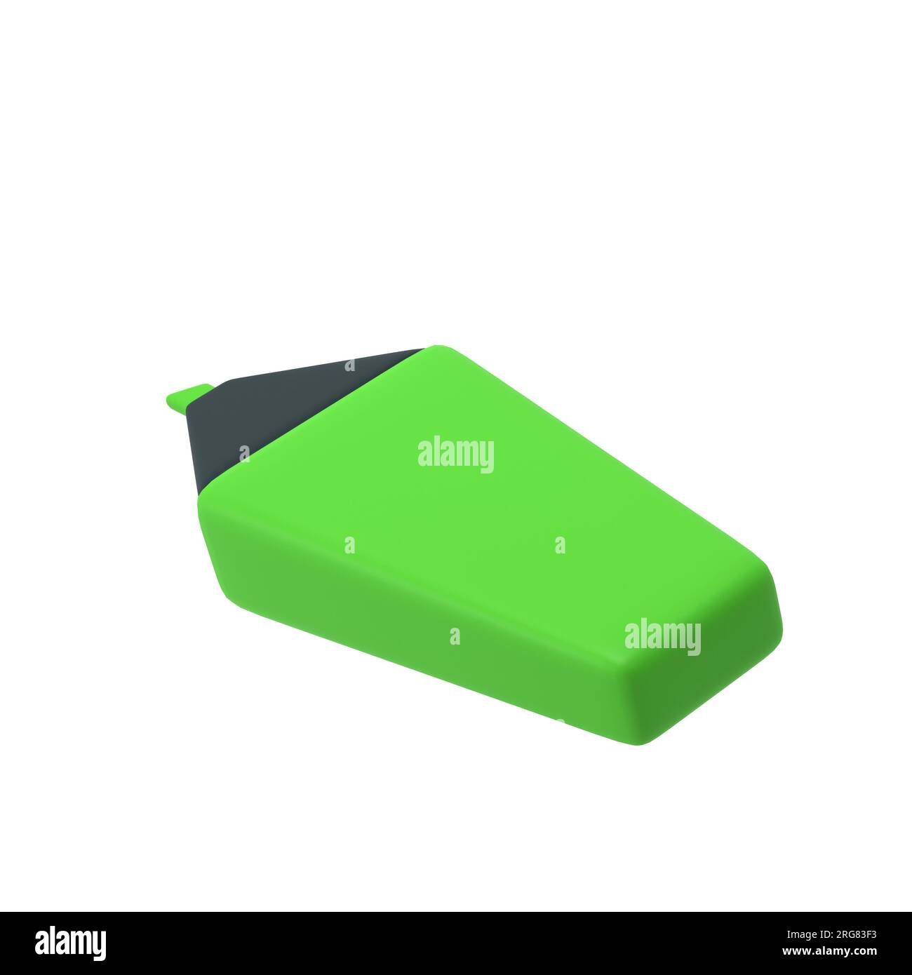 3d green highlighter marker icon for school office. Stationery ...