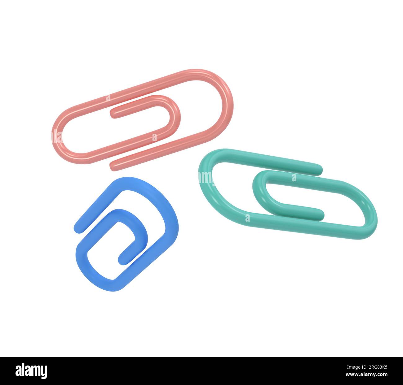 Three clips 3d icon school. Volumetric tool for paper and documents ...