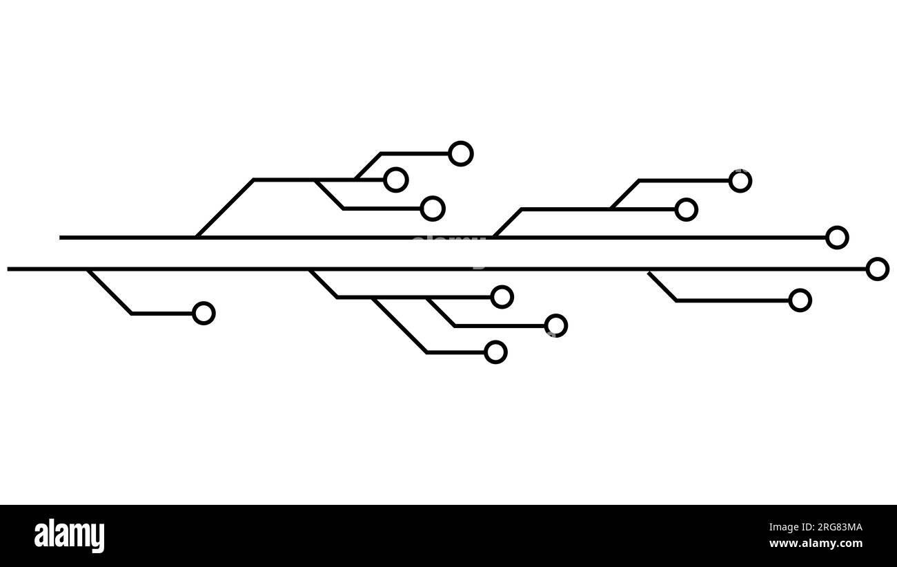 Printed circuit board PCB tracks isolated on white background ...
