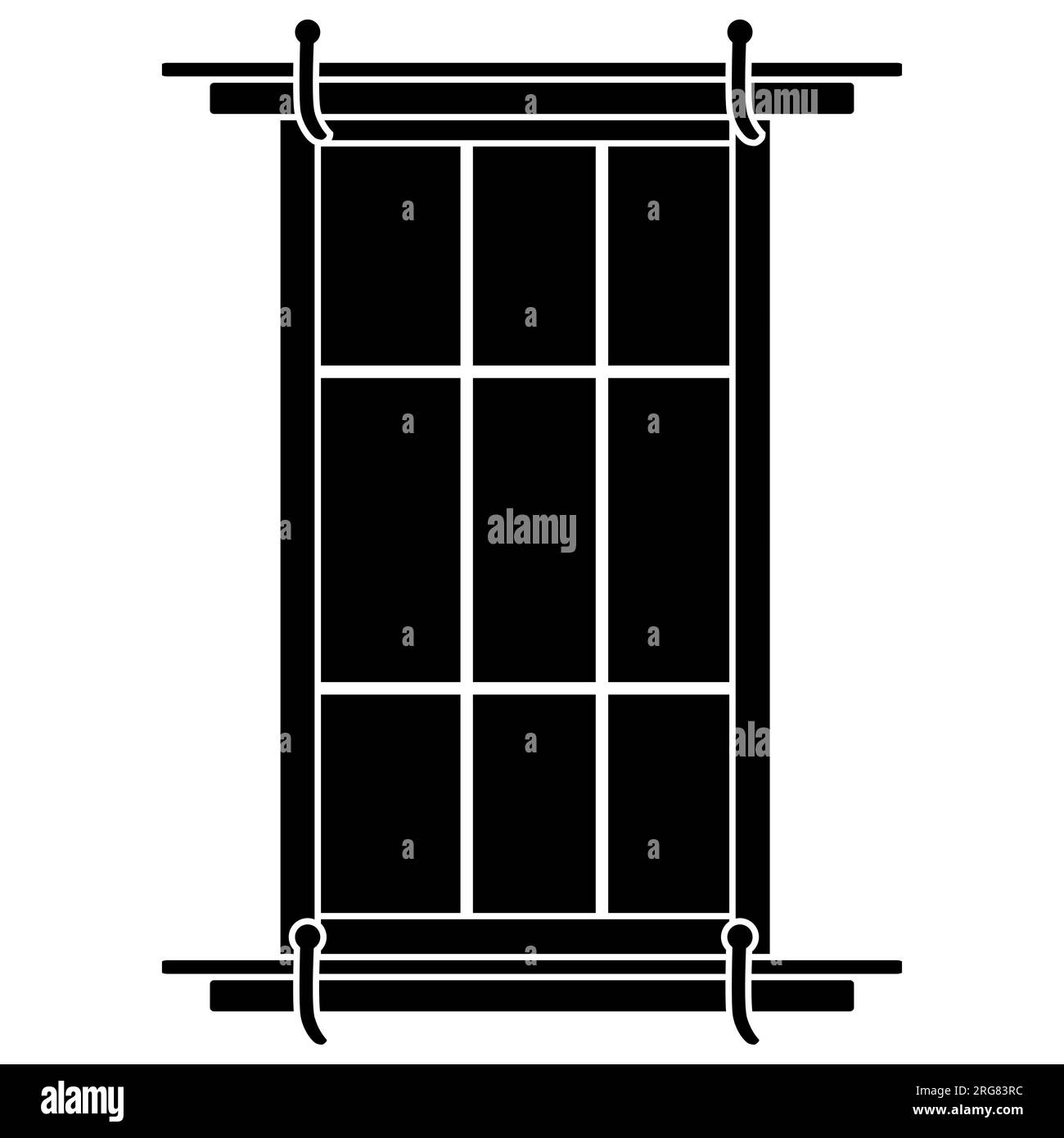 Rectangular window silhouette for house isolated on white background ...