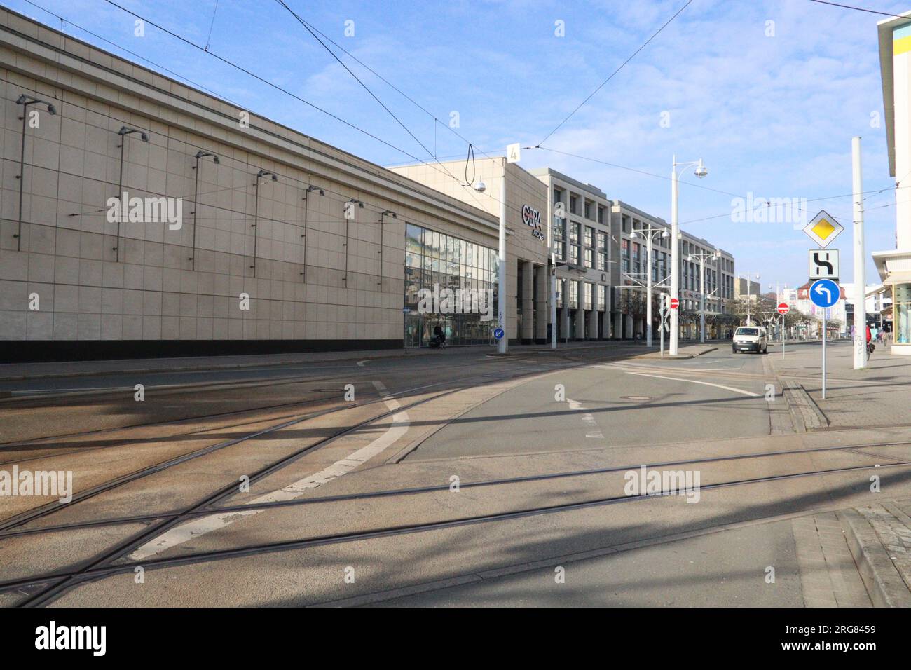 05.05.2023, Gera, Germany: A photo shows Gera city center, and Gera ...