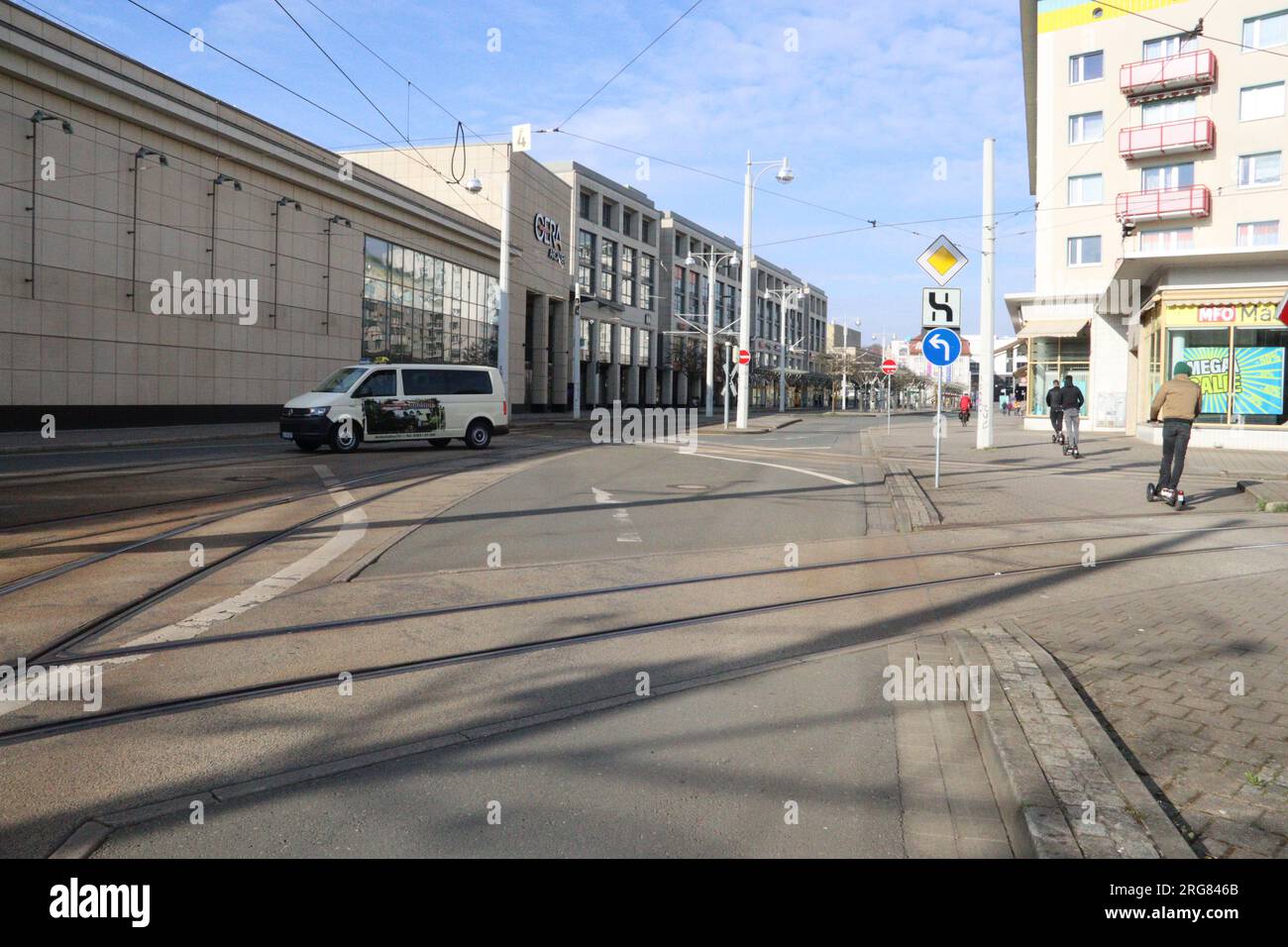 05.05.2023, Gera, Germany: A photo shows Gera city center, and Gera ...