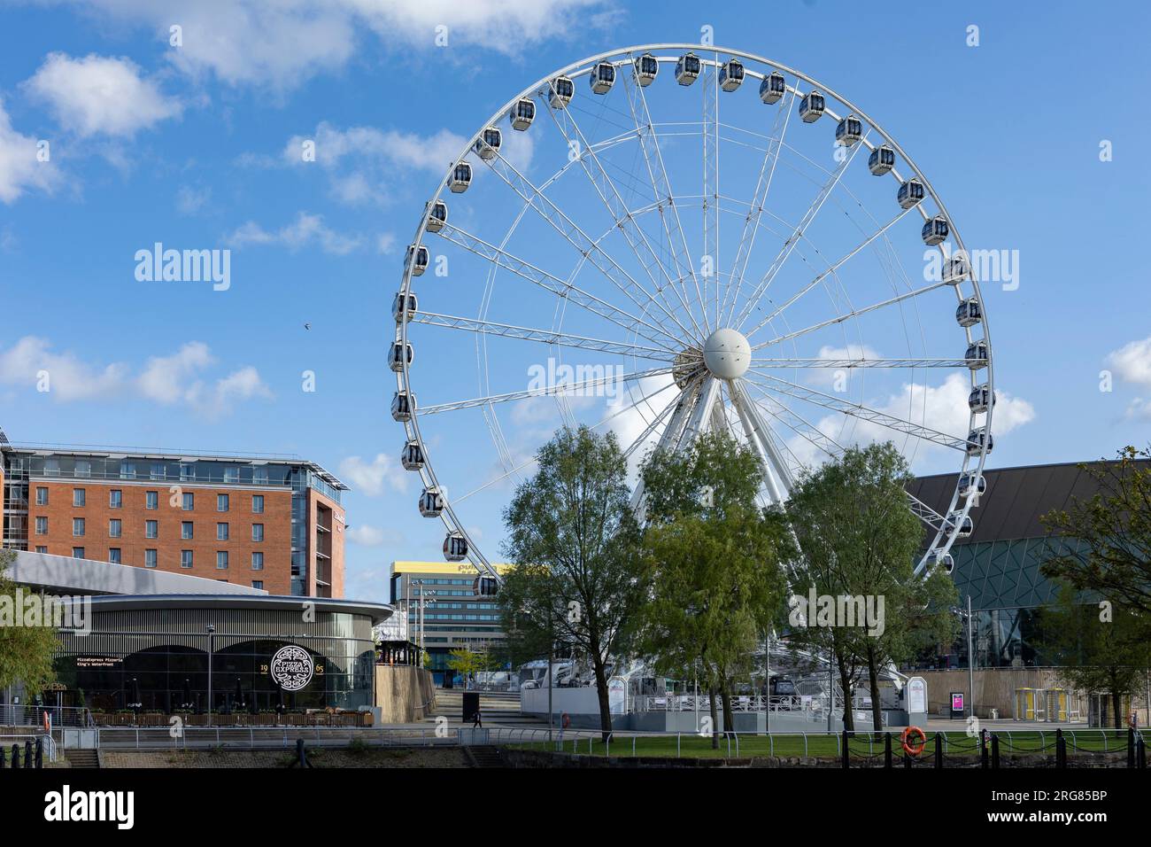 Liverpool, united kingdom May, 16, 2023 Ferris wheel of Liverpool is ...