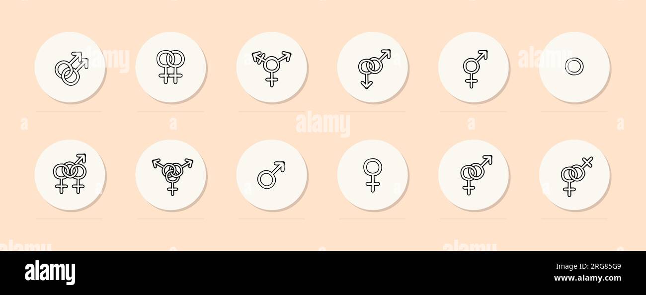 Gender identity icon. Asexual, transgender, queer, non-binary, agent ...